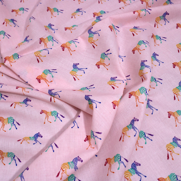 3 Metre, Printed Poly Cotton, (PINK HORSES) 45" Wide – The Fabric Guys
