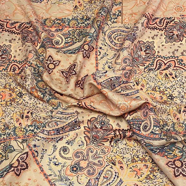 3 Metres Printed Cashmere Effect Crepe Fabric- 45" Wide (Canary) – The Fabric Guys