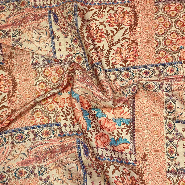 3 Metres Printed Cashmere Effect Crepe Fabric- 45" Wide (Amber) – The ...