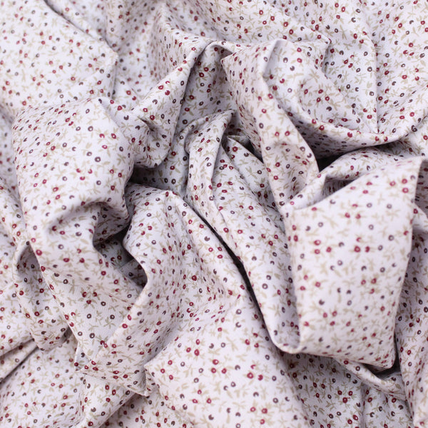 100% Poplin Cotton 'Flowers & Buds' 44" Wide – The Fabric Guys